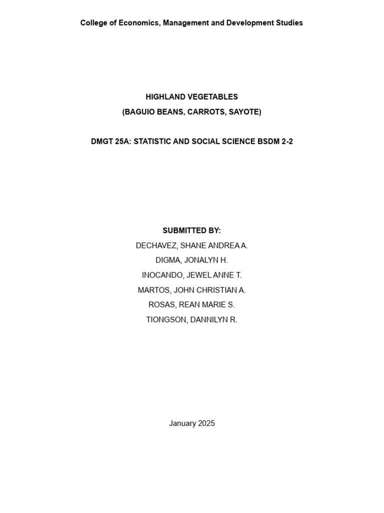 Highland Vegetables | PDF | Vegetables | Staple Foods