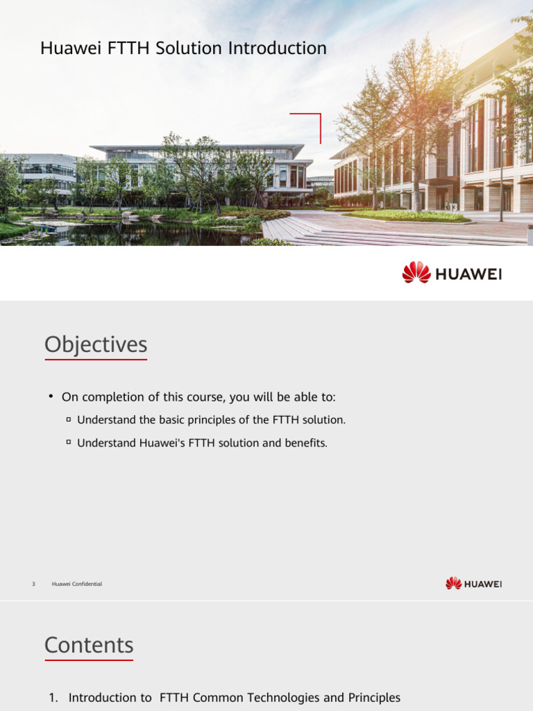 Huawei FTTH Solution Introduction | PDF | Fiber To The X | Electronics