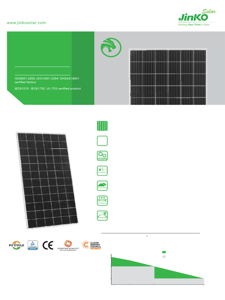 Datasheet Modulo JINKO JKM390M-72-V | PDF | Solar Cell | Electricity
