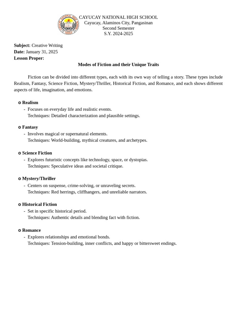 Garnet 11 - Module On Creative Writing (Modes of Fiction and Their ...