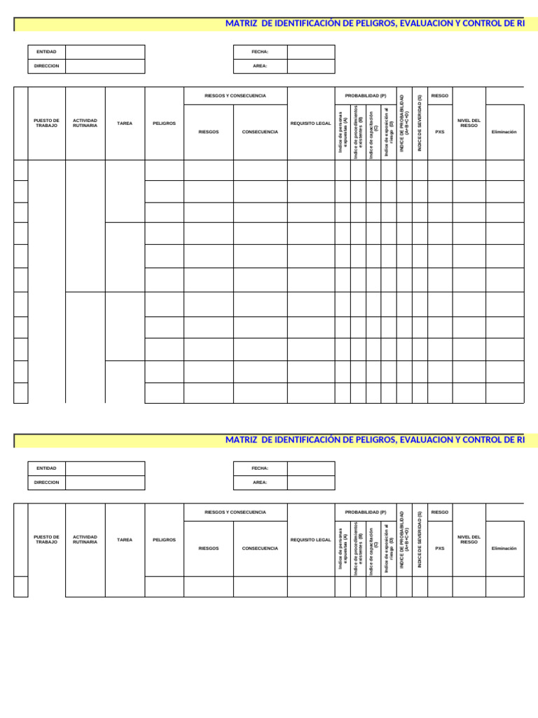 Matriz-IPER - Modelo 3x3 Tipo 1 | PDF
