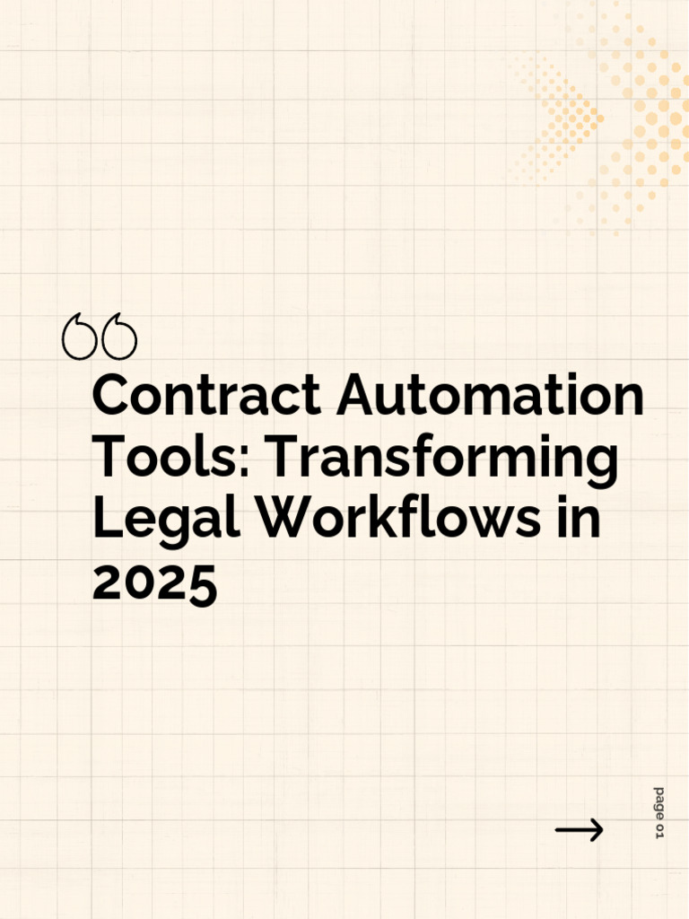 Contract Automation Tools Transforming Legal Workflows In 2025 Pdf