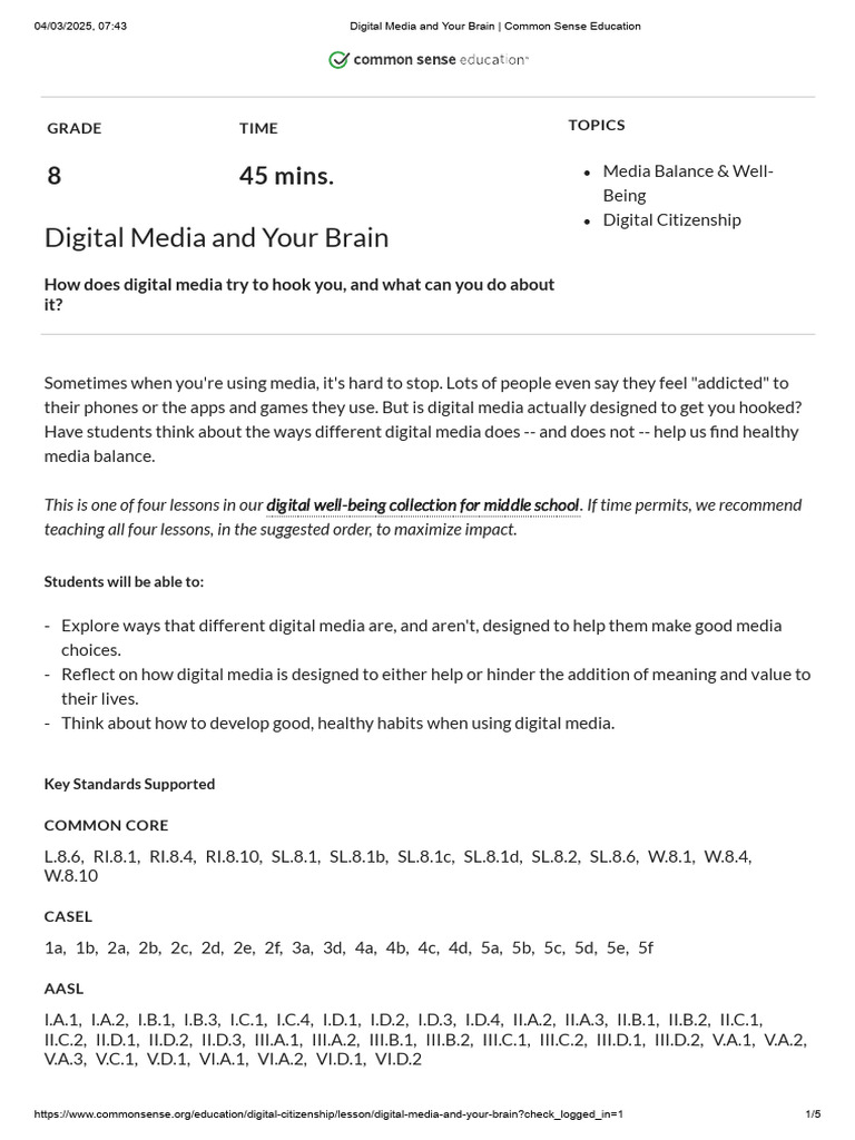 Understanding Digital Media's Impact | PDF | Habits