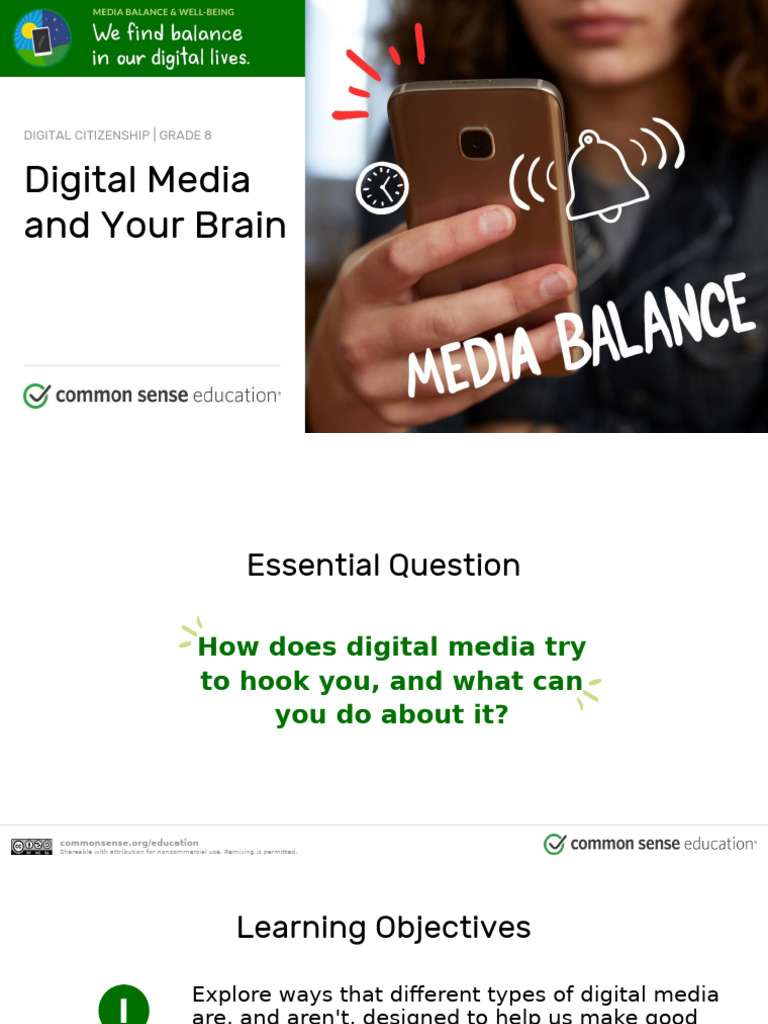 Grade 8 - Digital Media and Your Brain - Lesson Slides | PDF | Behavioural Sciences ...