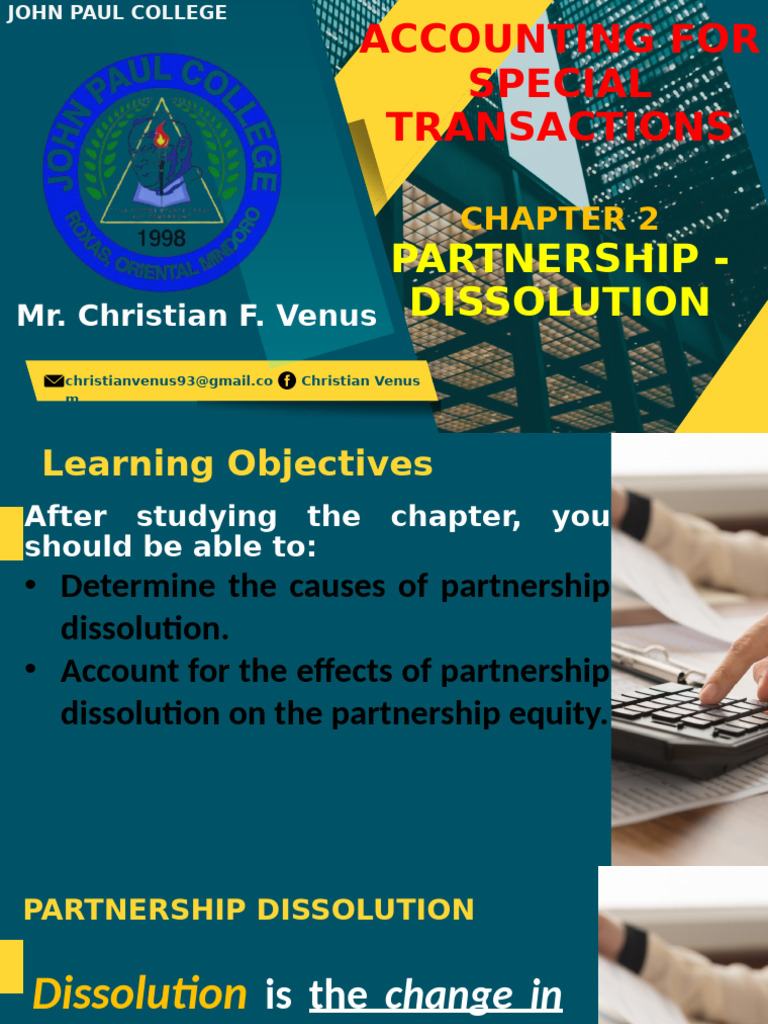Partnership Dissolution Accounting Guide | PDF | Partnership | Equity ...