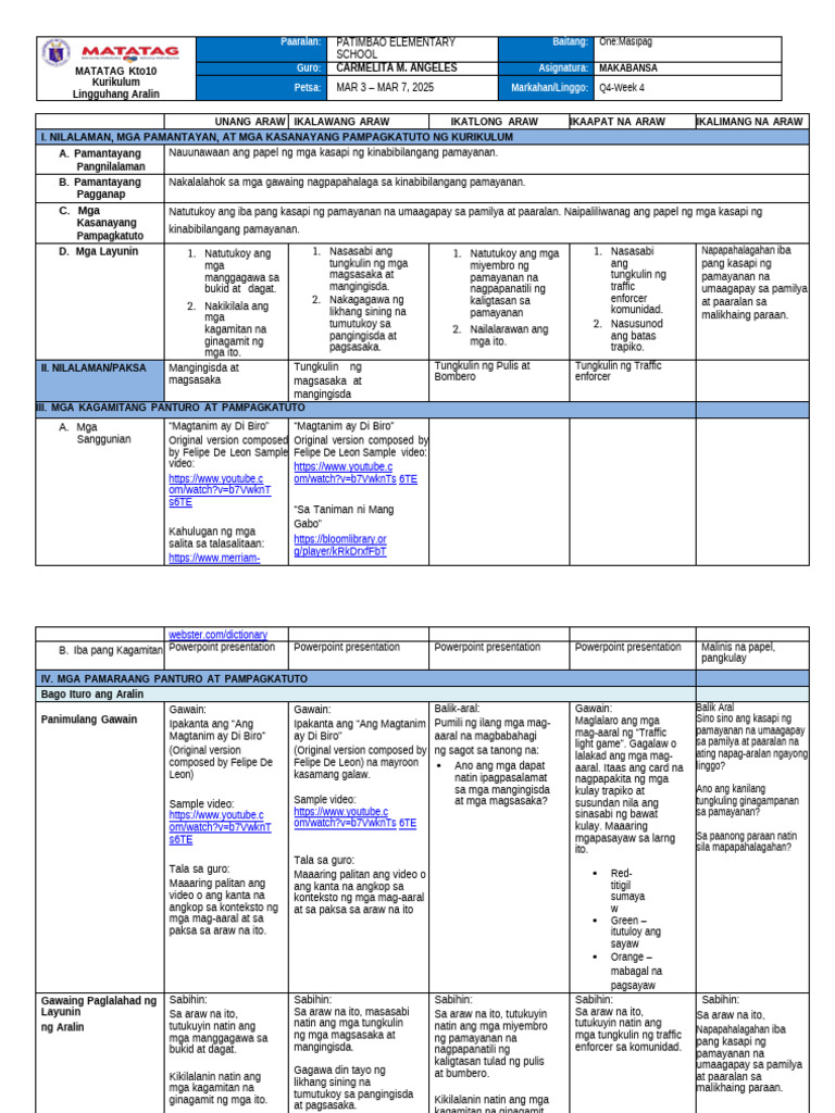 Week 4 q4 Makabansa | PDF