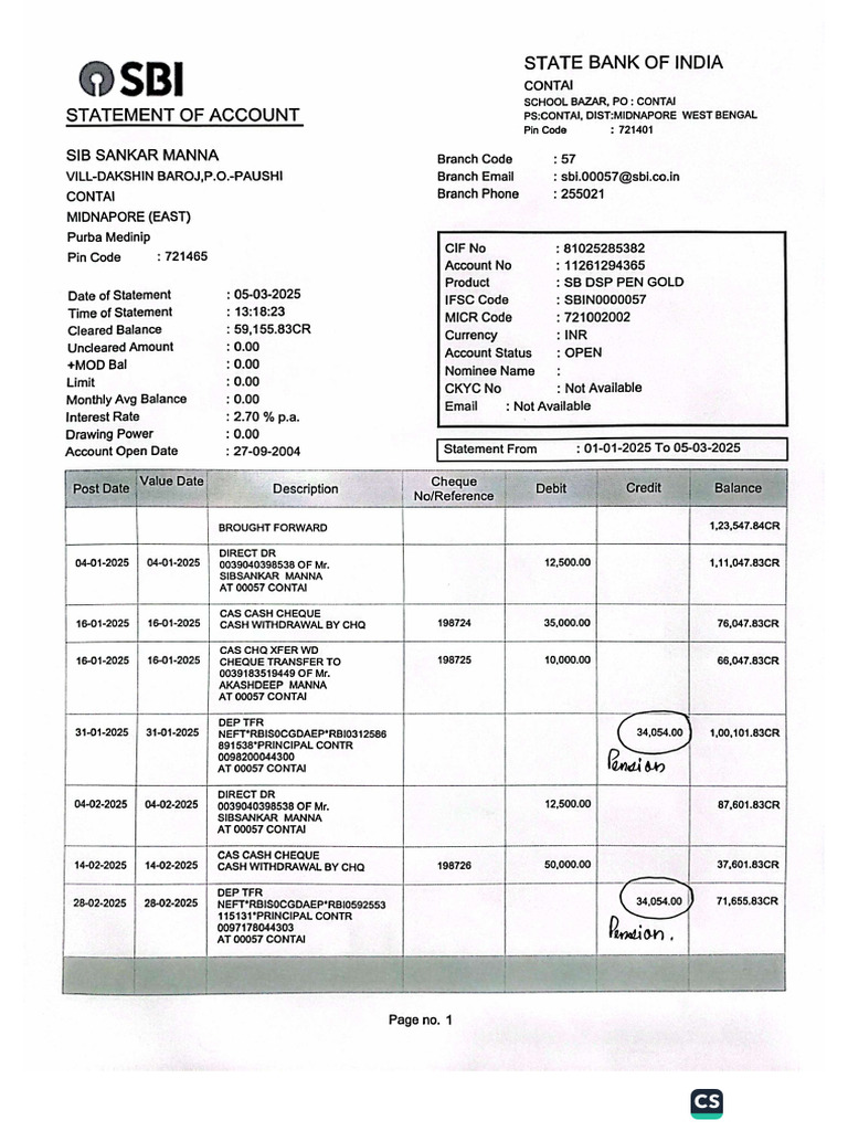 Sibsankar Manna - Statement-2 | PDF