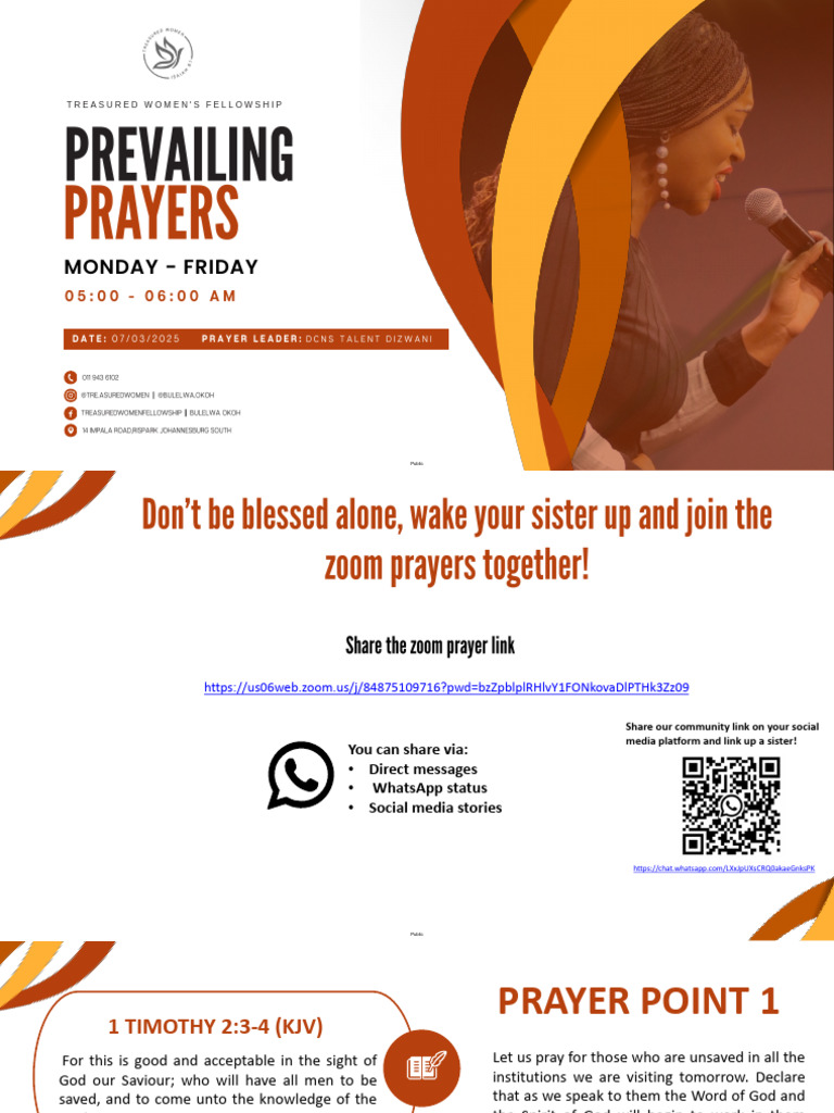 Women's Fellowship Prayer Outreach Guide | PDF | Salvation | Jesus