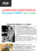 Birth Summary, Explanation, Word Meanings Class 11 | PDF