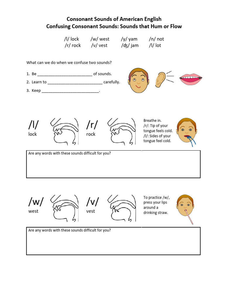 Confusing Consonant Pairs 2 Handout | PDF