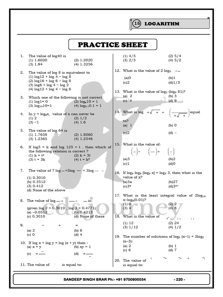 Ch-15 Logarithm | PDF | Mathematical Notation | Theory Of Computation