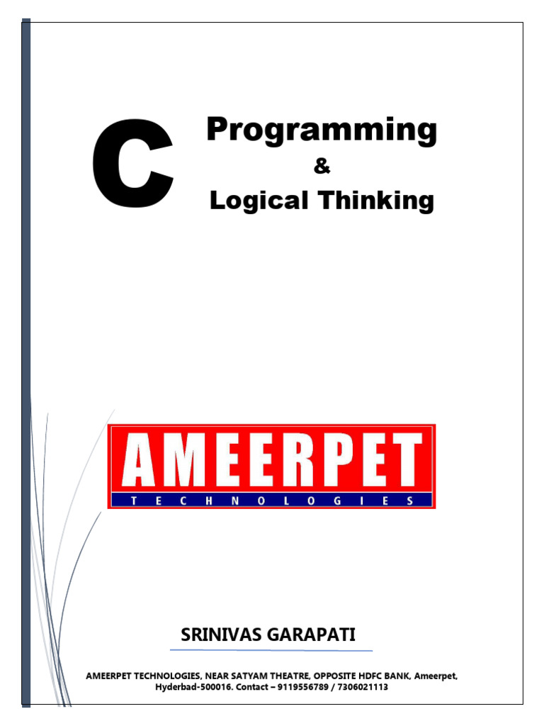 C Language Material Ameerpet Technologies | PDF | Computer Program | Programming