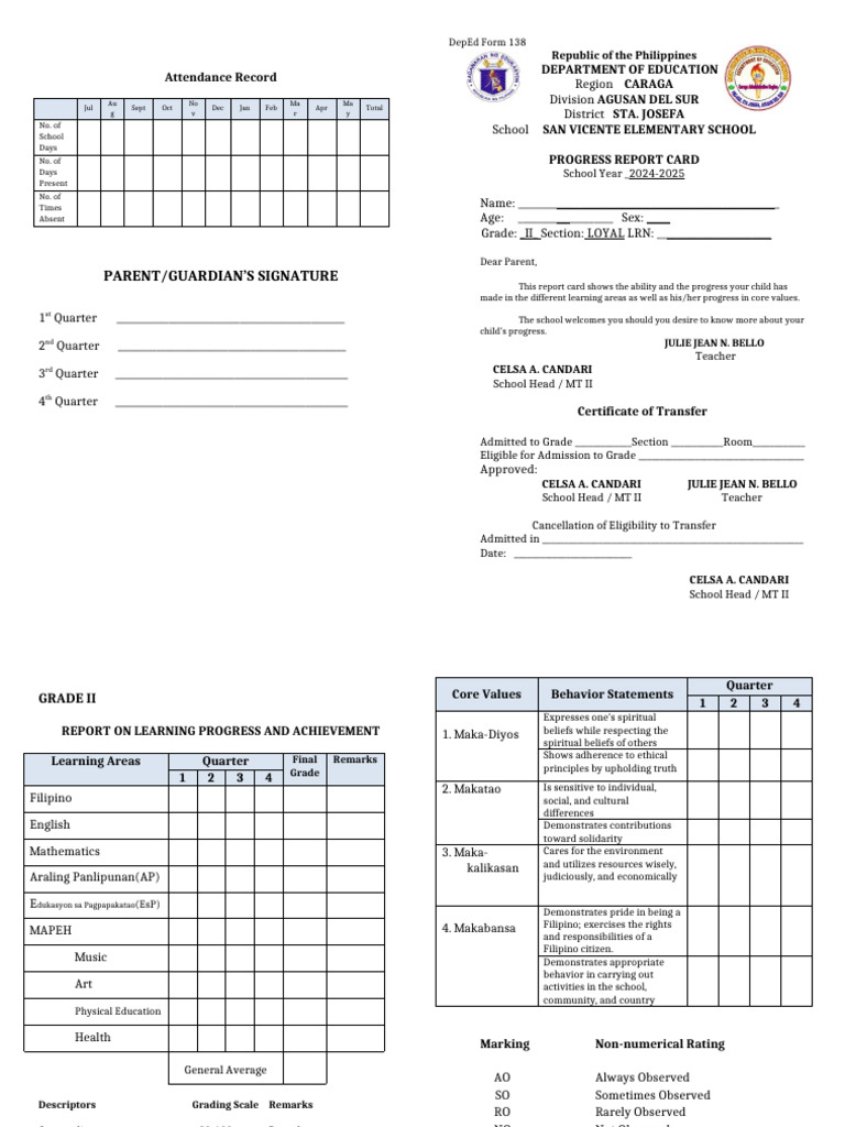 Card Form 138 - grade-II | PDF | Learning