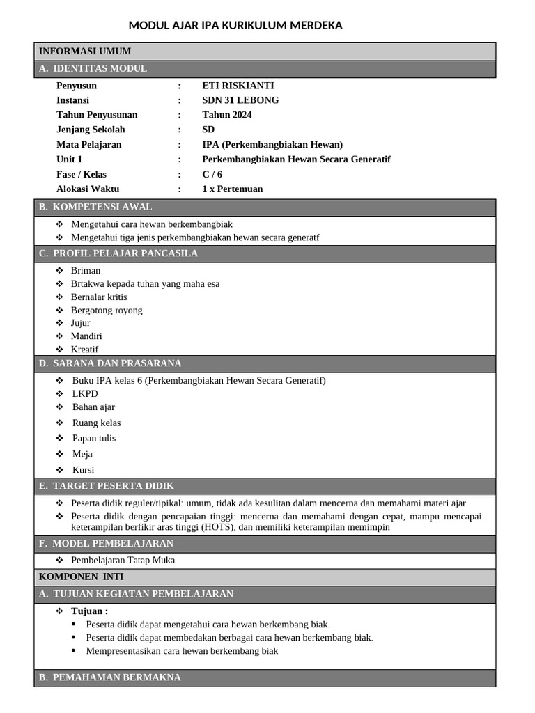 Modul Ipa Eti6e | PDF