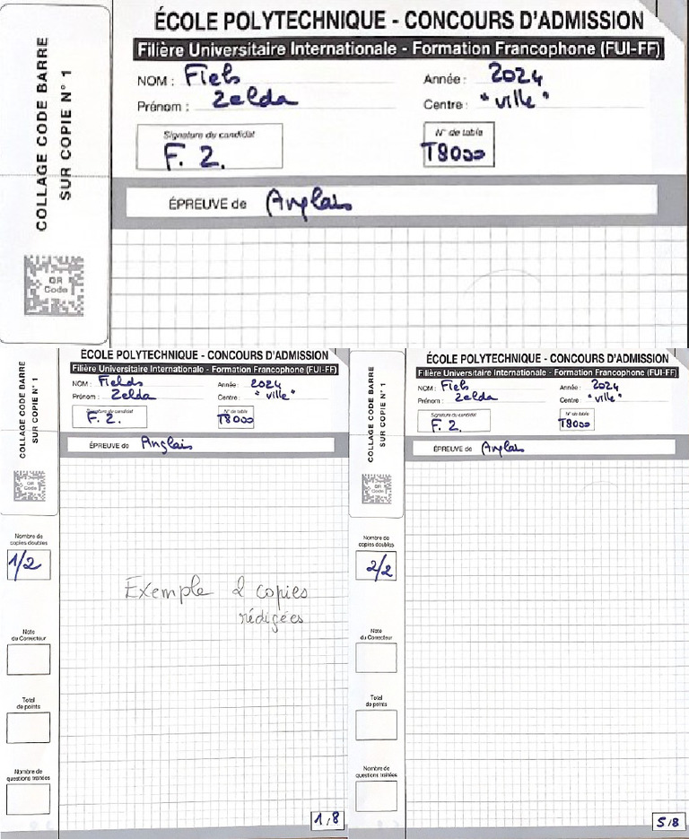 Remplissage En-Tête de Copie + Numérotation | PDF