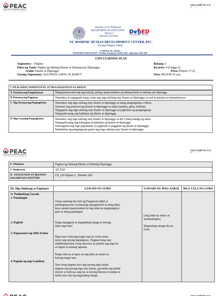 DLP Filipino 3 | PDF