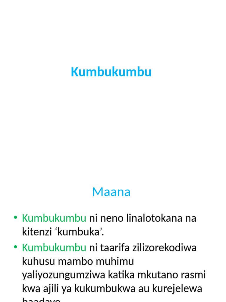 Kumbukumbu | PDF