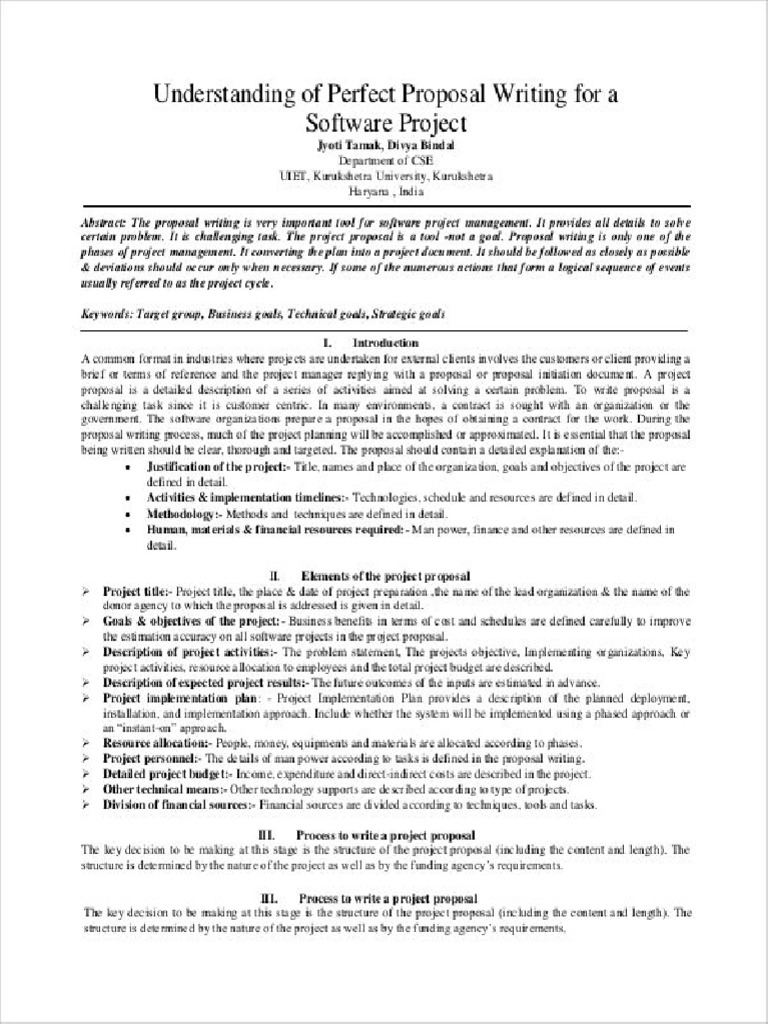 Software Project Proposal Guidelines Example | PDF