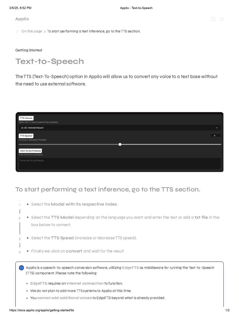Applio - Text-to-Speech | PDF
