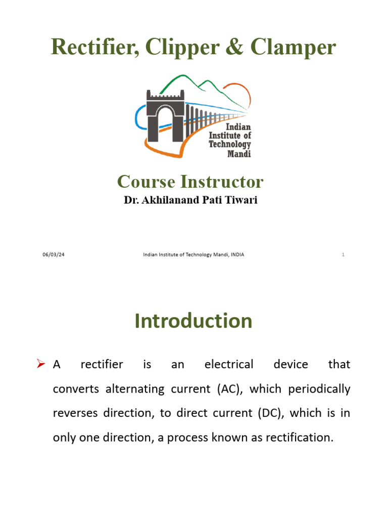 Rectifiers, Clippers & Clampers Explained | PDF | Rectifier | Electrical Equipment