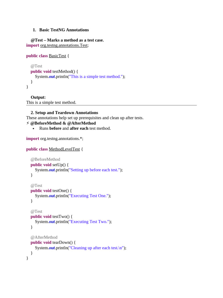 TestNG Annotations Hierarchy Explained | PDF | Software Engineering ...