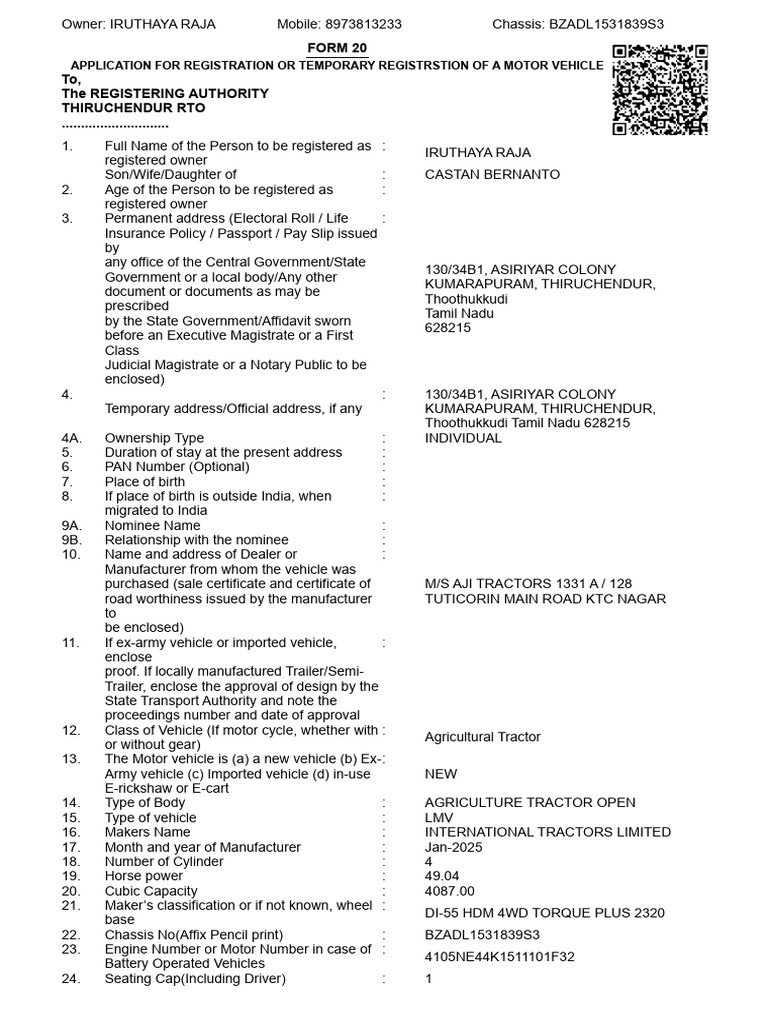 Vahan - Parivahan.gov - in Vahan Vahan Ui Dealer Form Form20Report ...