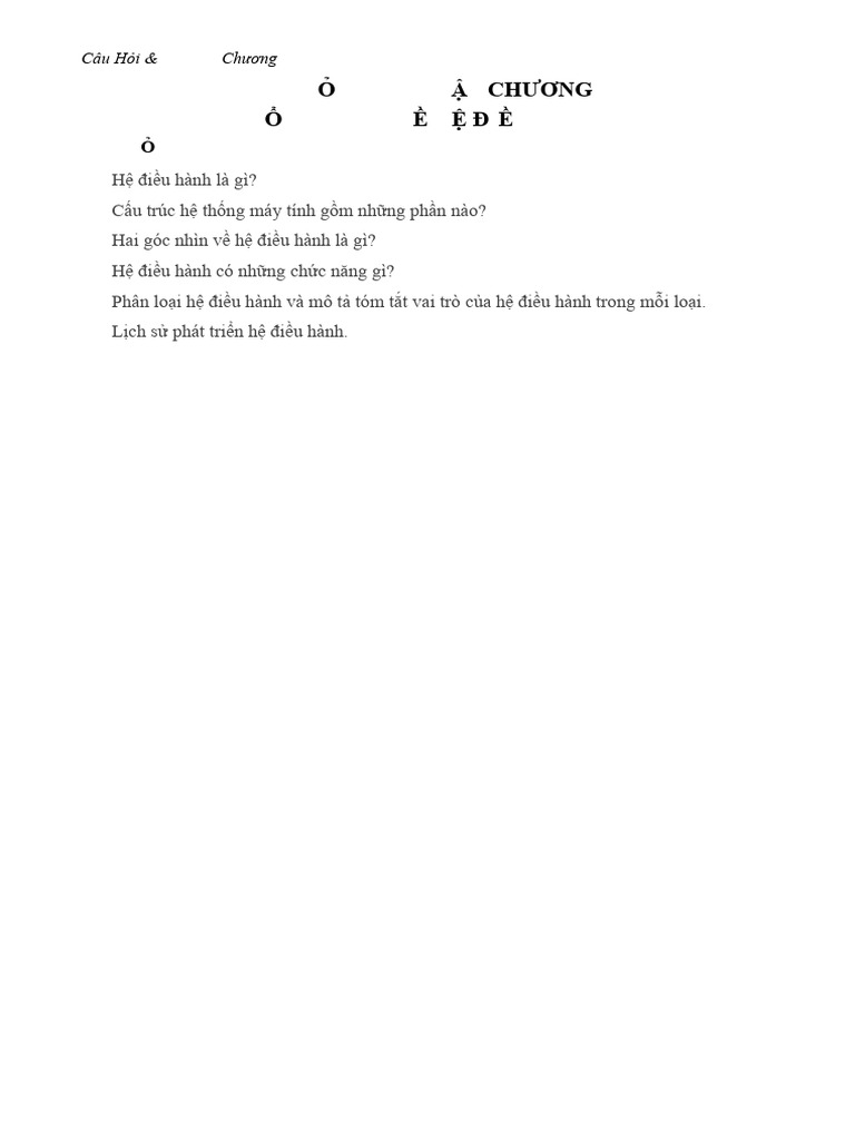 CauHoi BaiTap Chapter 2 | PDF