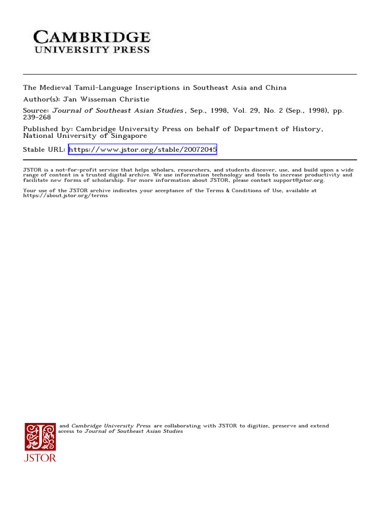 The Medieval Tamil-Language Inscriptions in Southeast Asia and China ...