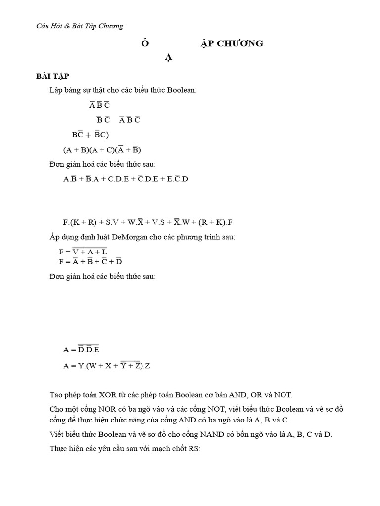 CauHoi BaiTap Chapter 8 | PDF