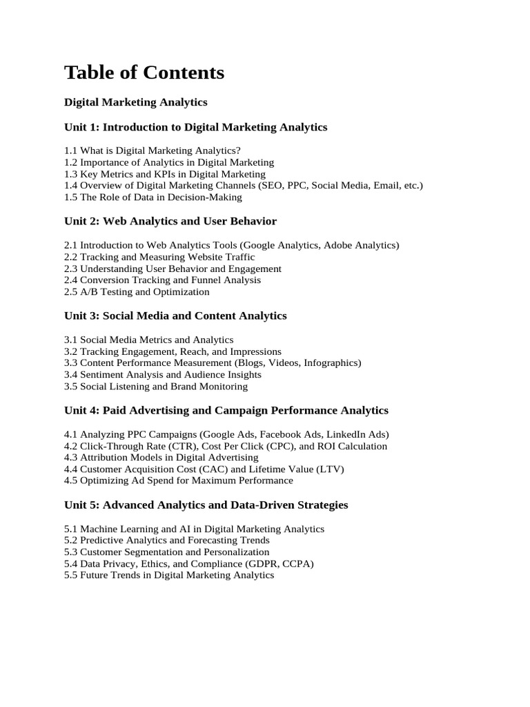 Digital Analytics Index | PDF