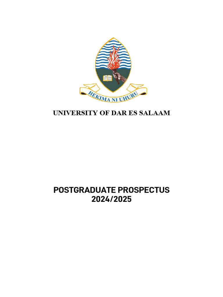 UDSM Postgraduate Prospectus 2024/2025 | PDF | Thesis | Academic Degree
