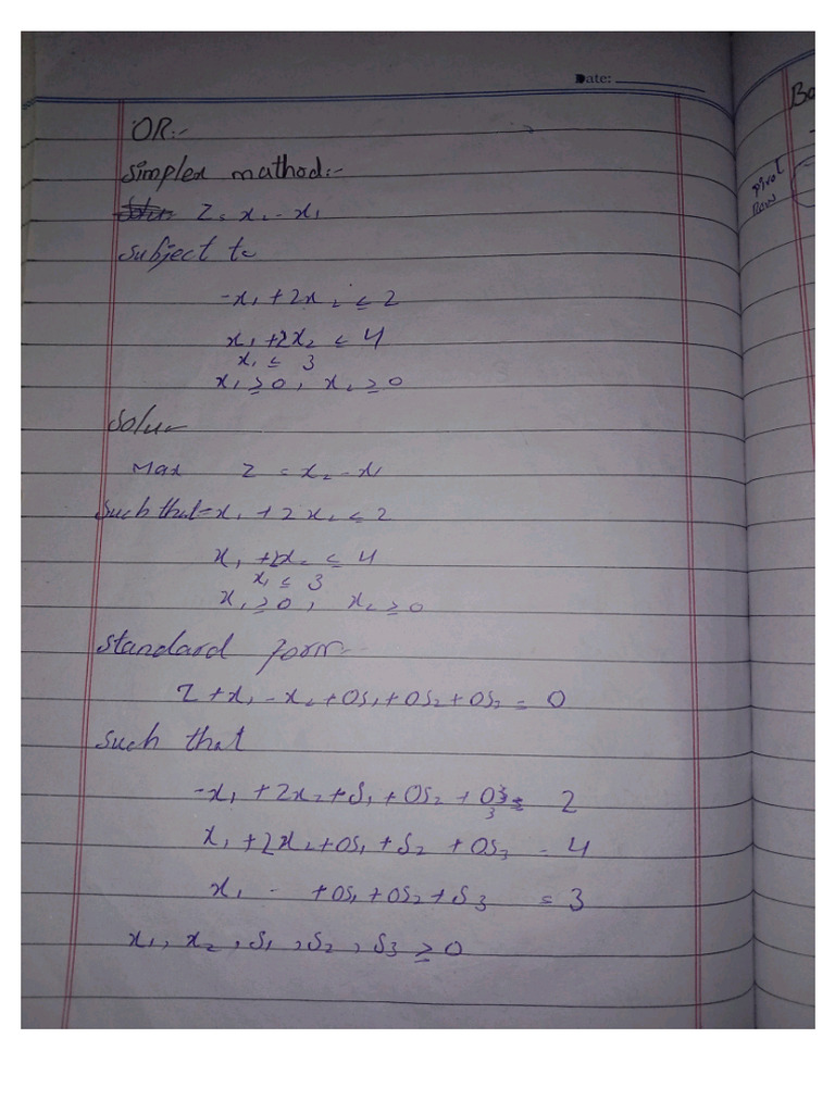 Simplex Method & Its Cases, M &two Phase Method | PDF