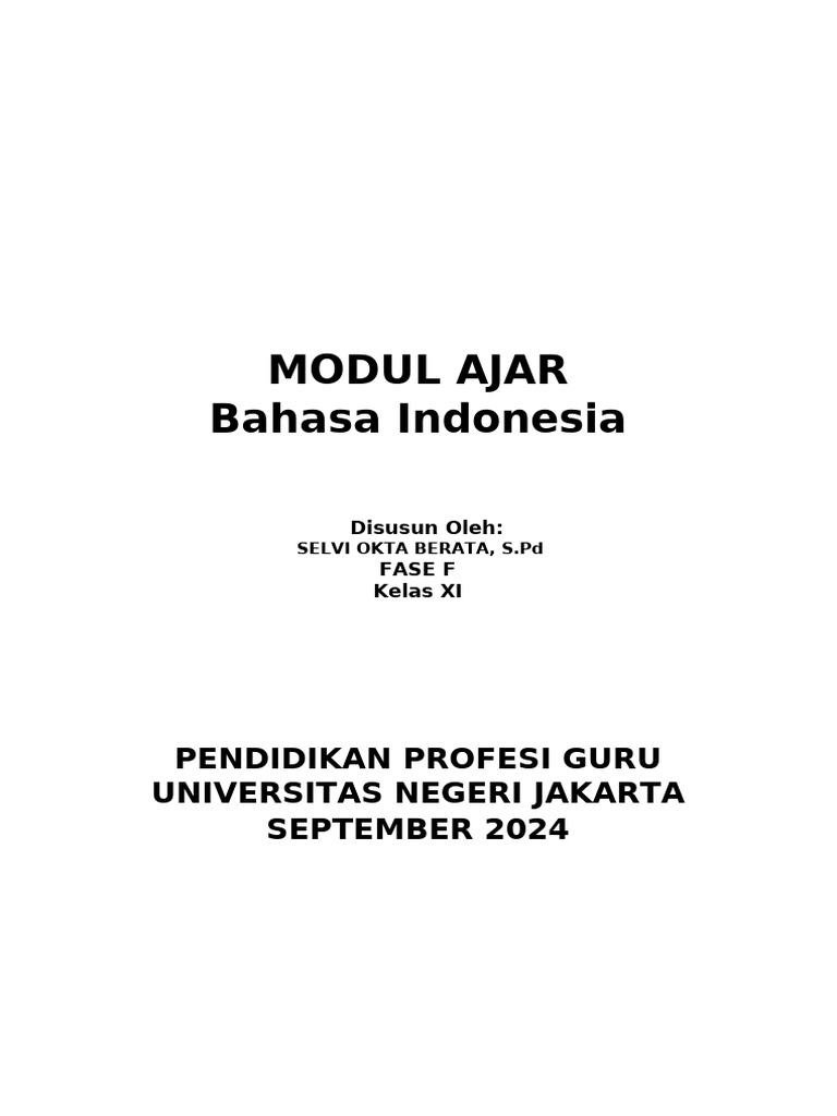 Modul Ajar B.indo Selvi | PDF
