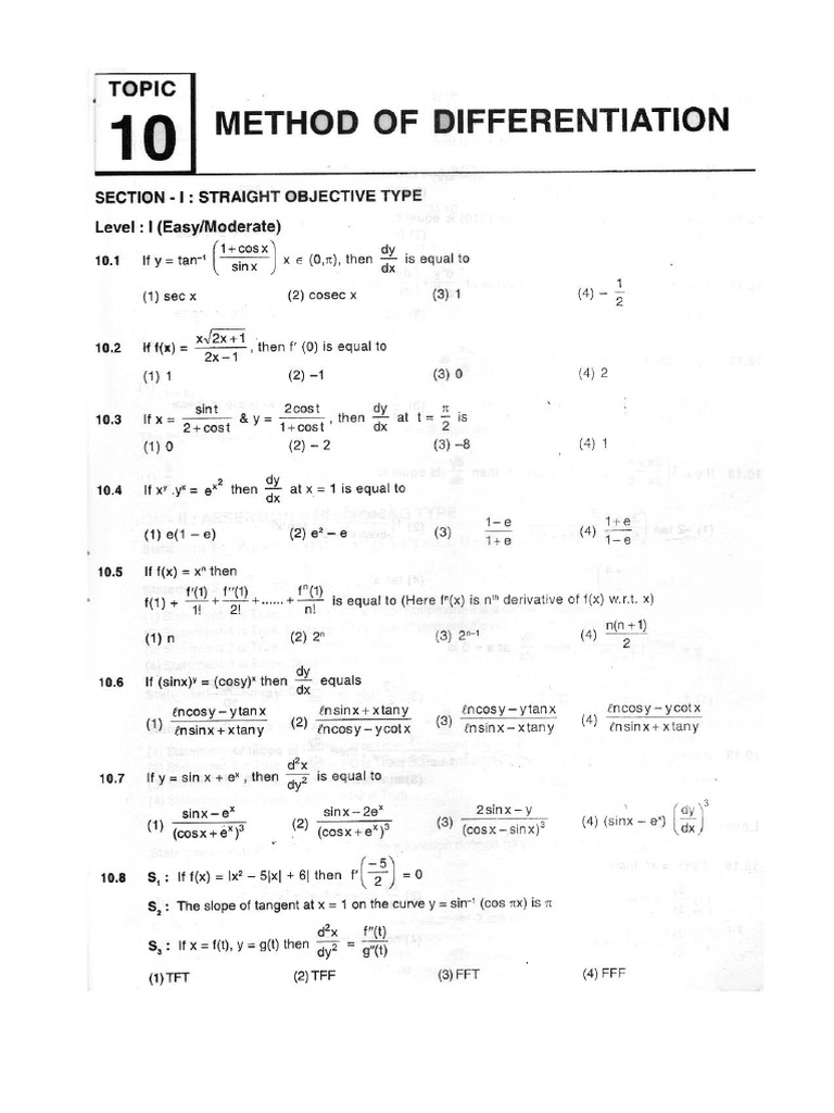 Method of Differentiation | PDF