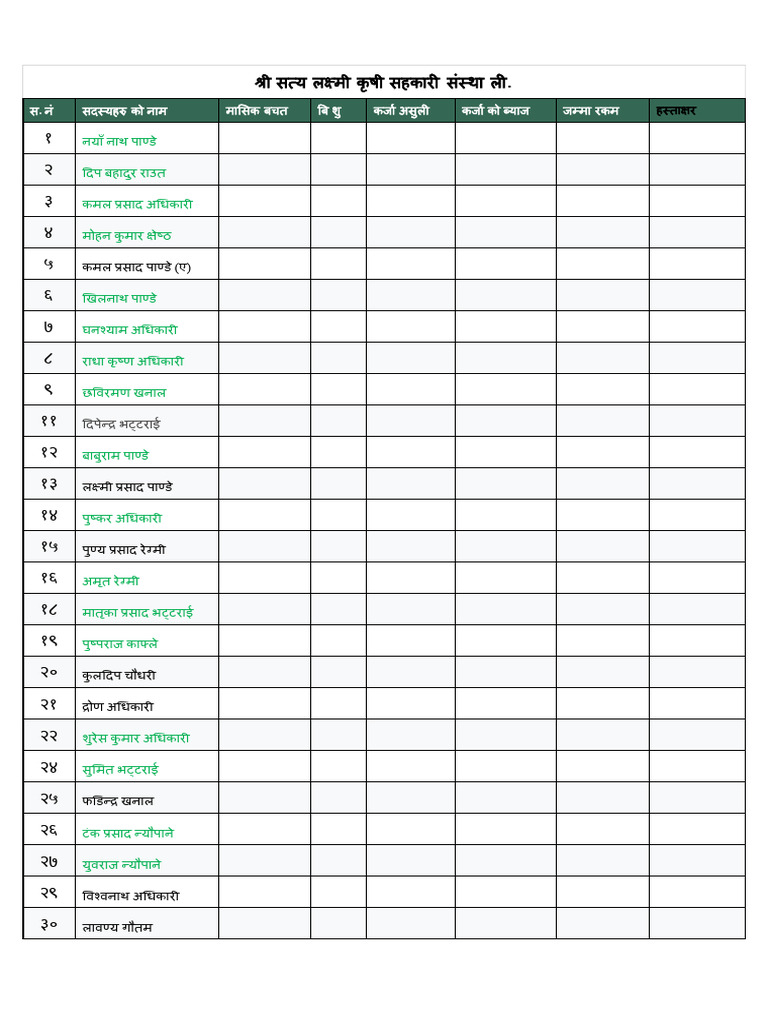 Mon. Collection Sheet | PDF