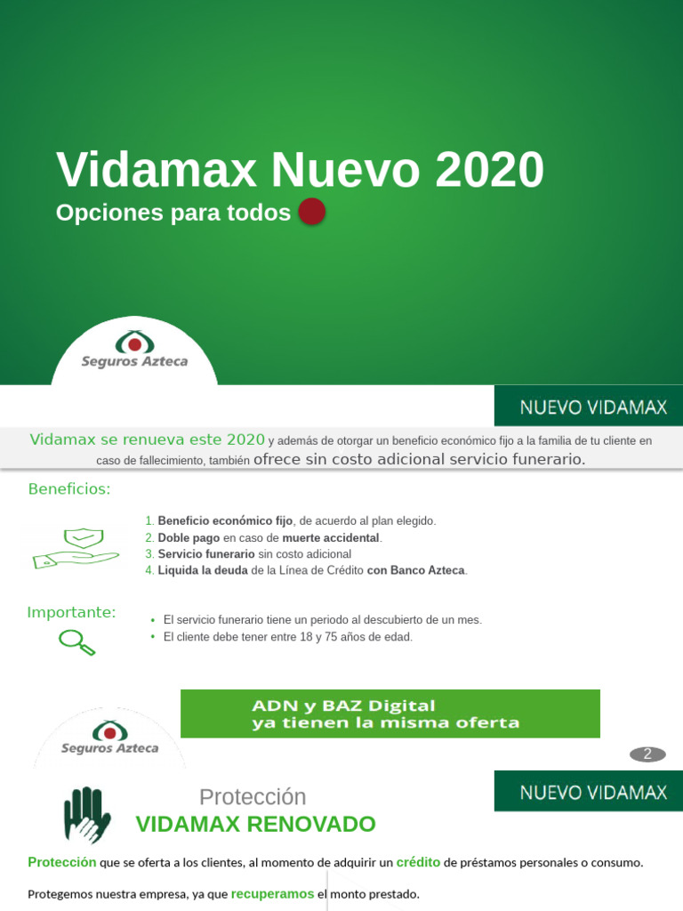 Presentacion Seguros Vidamax Renovado | PDF | Seguro