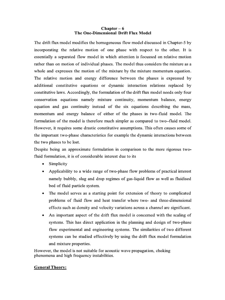 Drift Flux Model | PDF