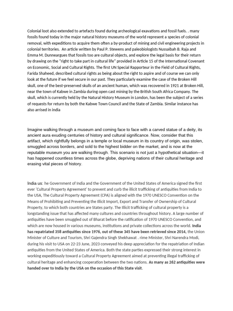 Colonial Loot Also Extended To Artefacts Found During Archeological ...