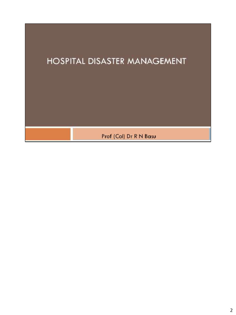 Hospital Disaster Management | PDF