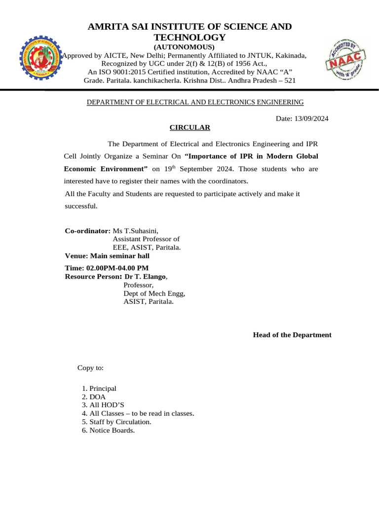 24-25 IPR Circulars and Reports | PDF | Economies