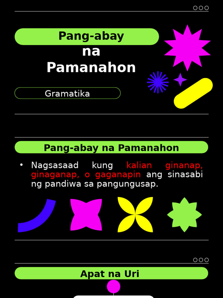 Pang-Abay Na Pamanahon | PDF