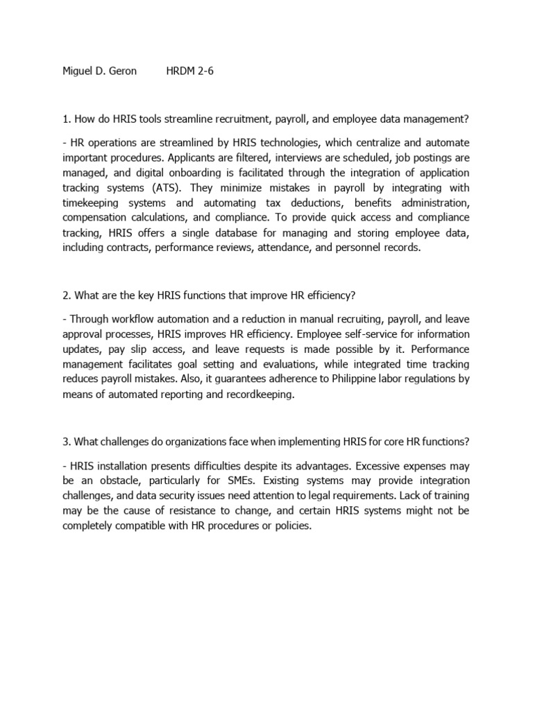 HRIS | PDF
