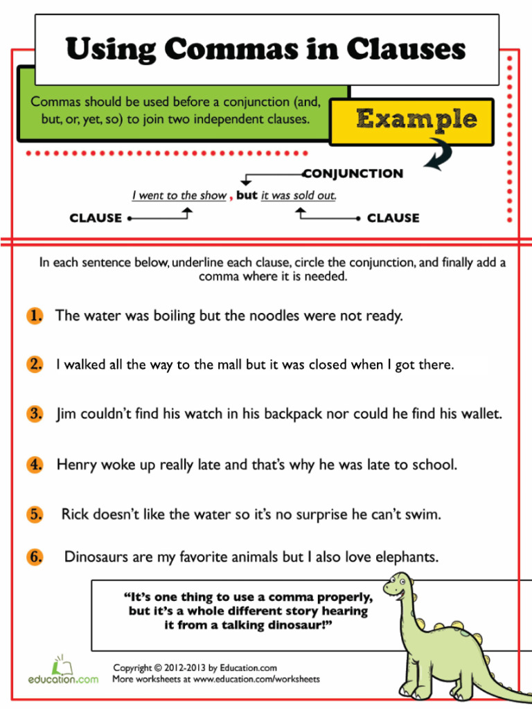 Comma Practice | PDF