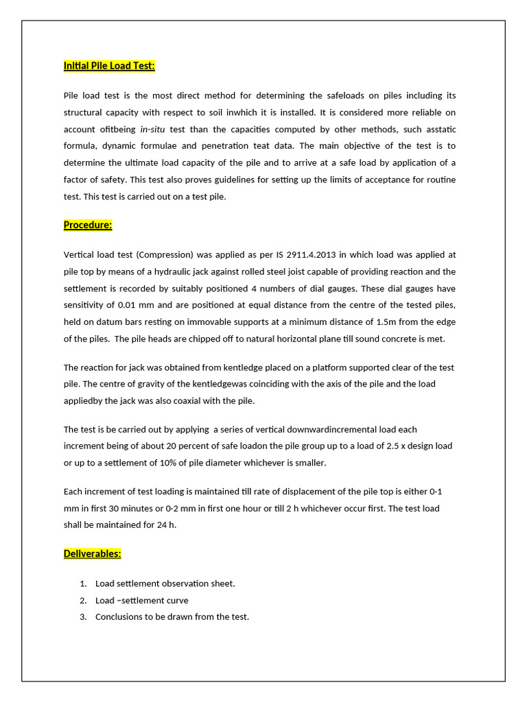 Pile Load Test Report 2..... | PDF | Deep Foundation | Mechanical ...