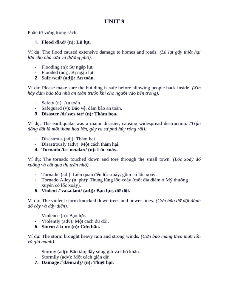 E8 GS Unit 9 Vocab | PDF