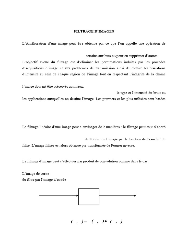 Filtrage d'Images : Méthodes et Techniques | PDF | Filtre (électronique ...