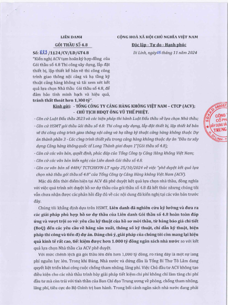 CV883. Kien Nghi Hoan Ky Hop Dong | PDF