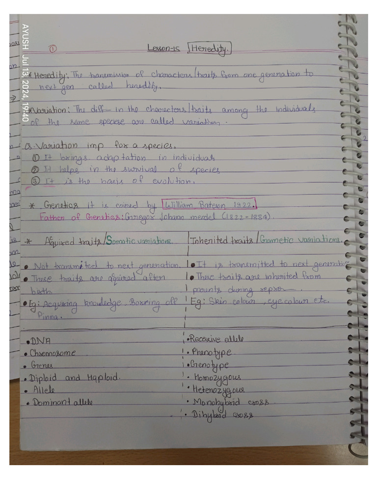 Class 10th Bio Hereditary | PDF