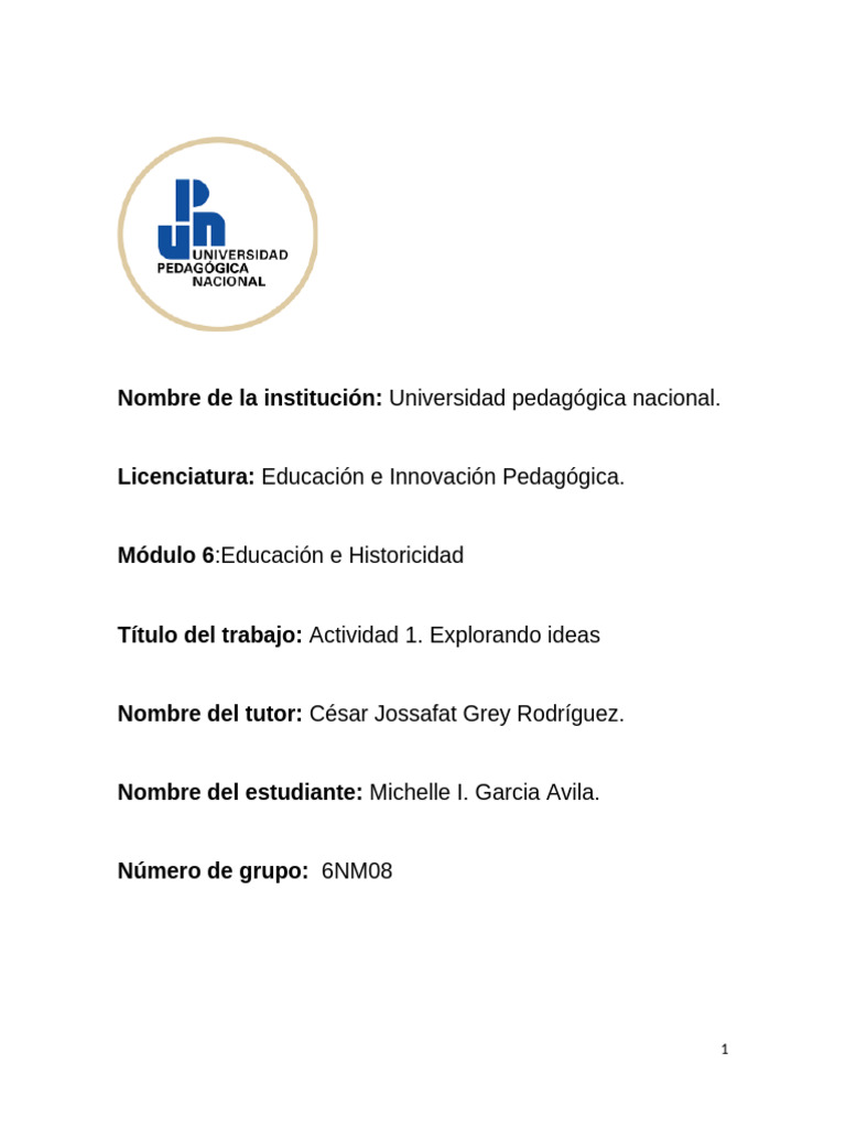 MichelleGarciaAvila - Explorando Ideas | PDF