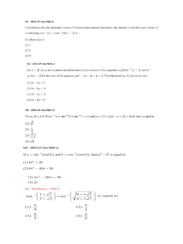 Inverse_Trigonometric_Function_&Properties_of_triangles[1] | PDF
